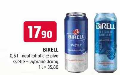 Radegast Birell polotmavý, nealkoholické pivo v akci | AkcniCeny.cz