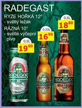 Radegast Ryze Hořká 12, světlý ležák (plechovka) v akci | AkcniCeny.cz
