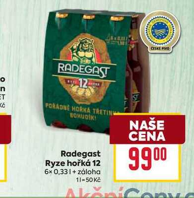 Radegast Ryze Hořká 12, světlý ležák (plechovka) v akci | AkcniCeny.cz
